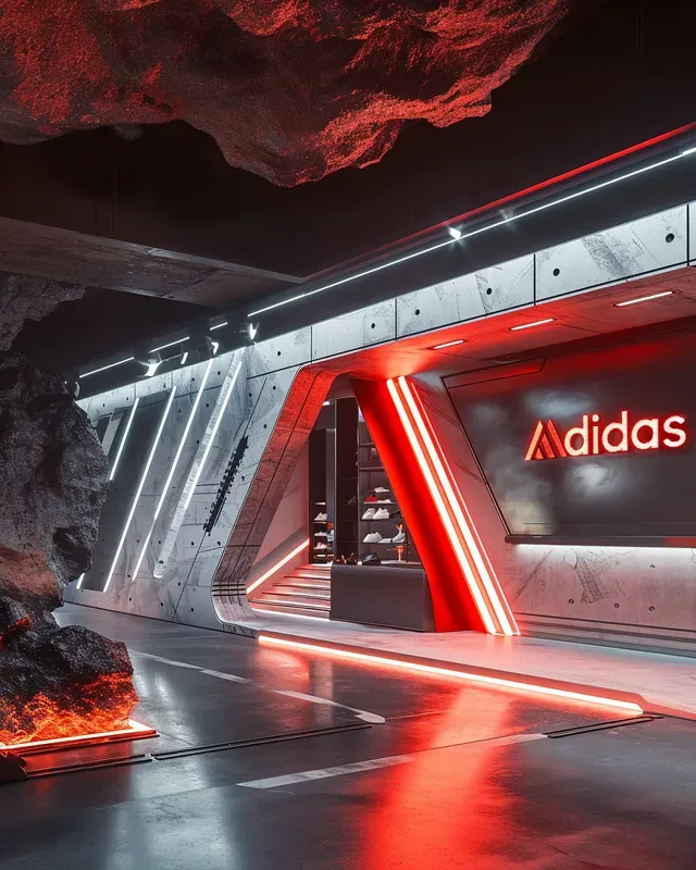 Futuristic Pop-up Store With Sign Midjourney Prompt | PromptBase
