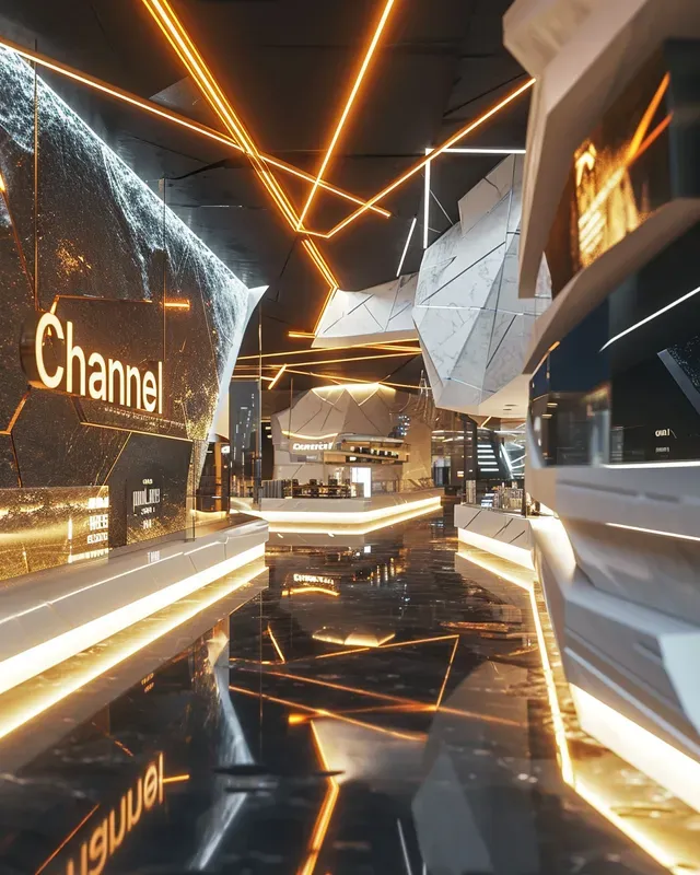 Futuristic Pop-up Store With Sign Midjourney Prompt | PromptBase