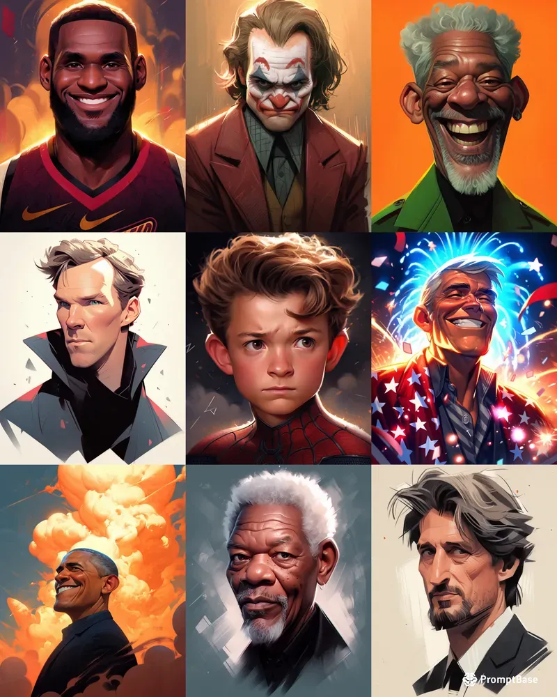 Cartoon Figure Portraits Midjourney Prompt | PromptBase