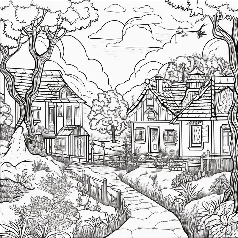 High Detail Full Coloring Pages Midjourney Prompt | PromptBase