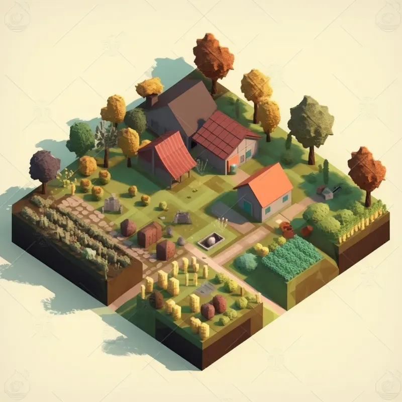 3D Isometric Land Plots Midjourney Prompt | PromptBase