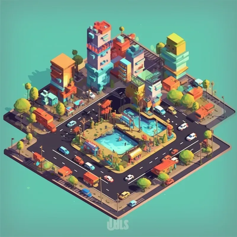 3D Isometric Land Plots Midjourney Prompt | PromptBase