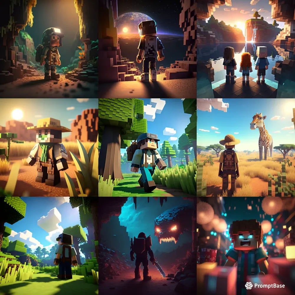 Immersive Minecraft Landscapes Midjourney Prompt | PromptBase