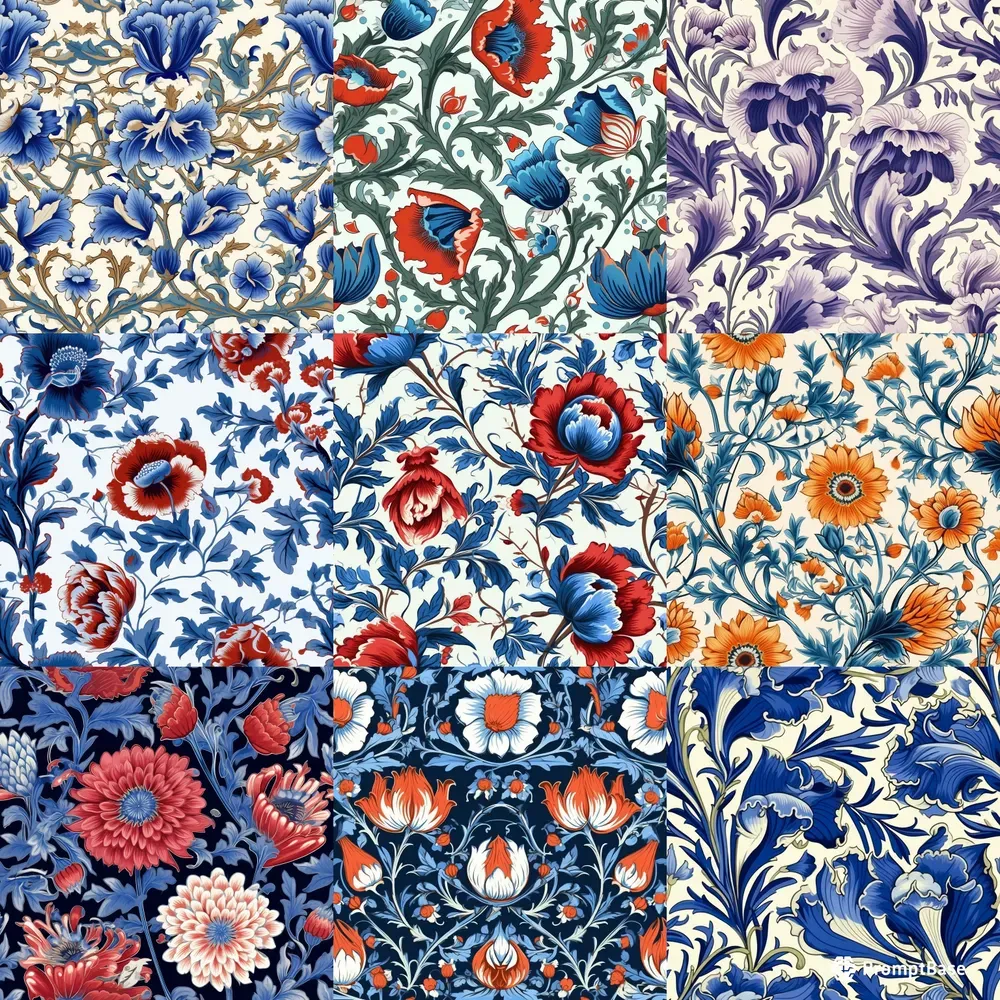 Classy Seamless Floral Patterns Midjourney Prompt | PromptBase