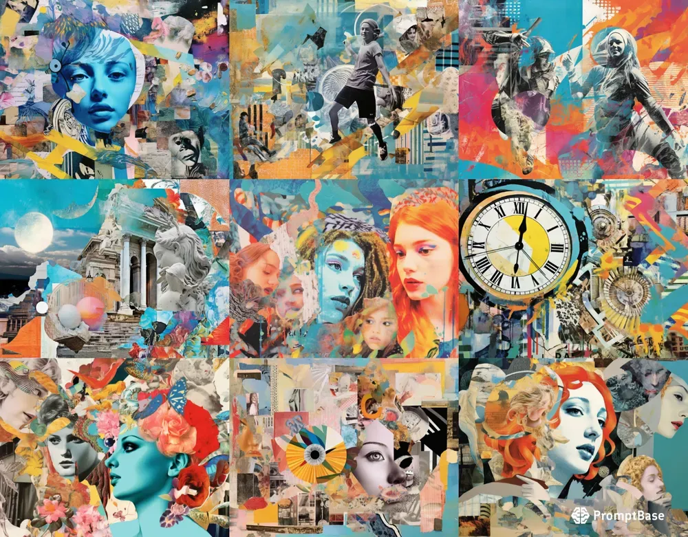 Photography Collage Art Midjourney Prompt | PromptBase