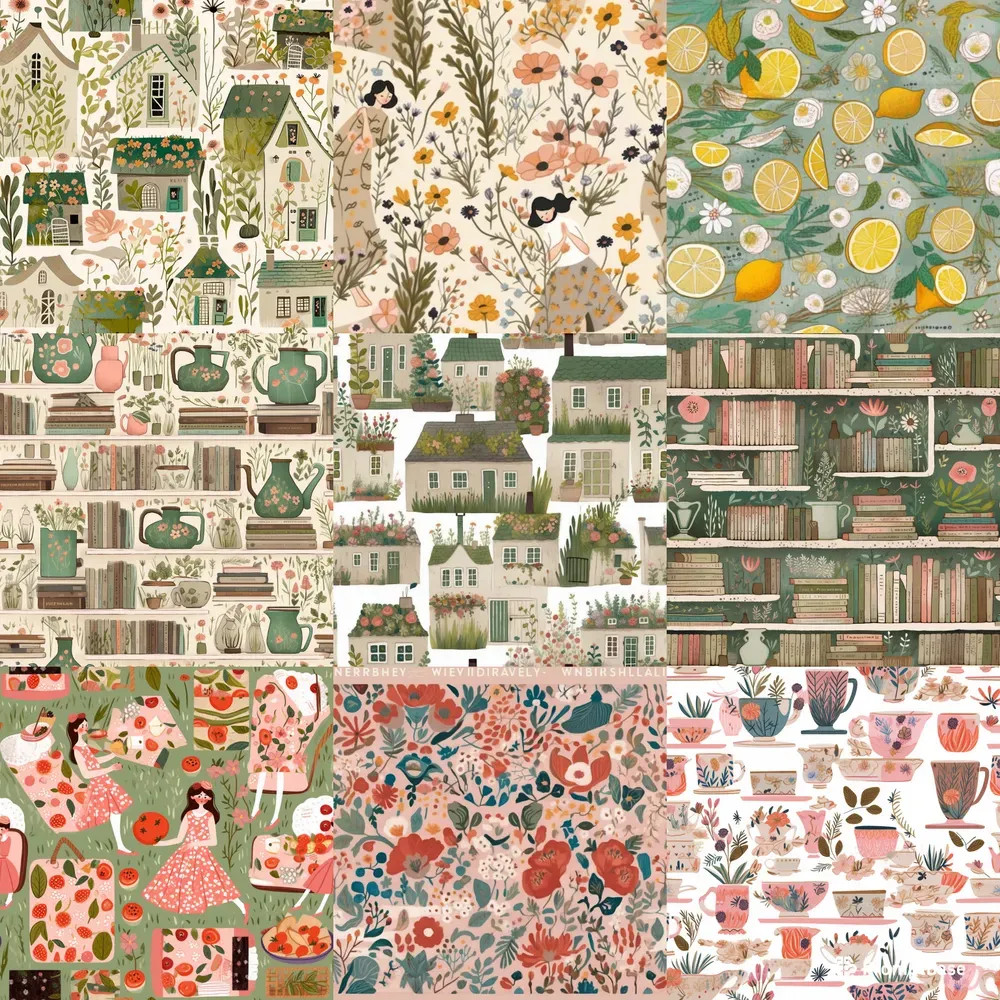 Cottagecore Seamless Pattern Midjourney Prompt | PromptBase