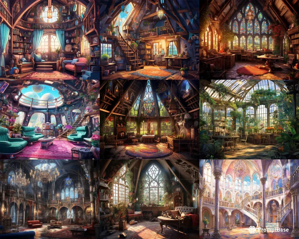 Fantastical Magic Interiors Midjourney Prompt | PromptBase