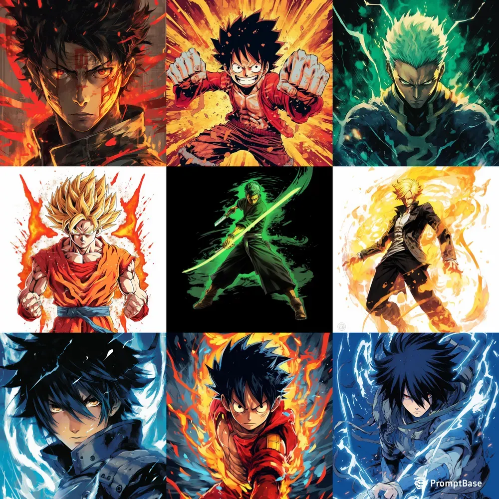 Anime Explosions Of Energy Midjourney Prompt | PromptBase