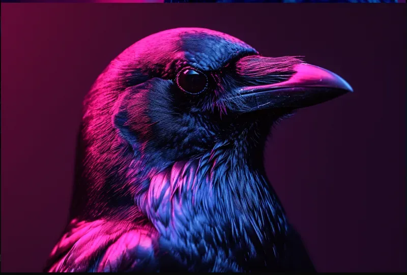 The Neon Ravens Enigmatic Tales Midjourney Prompt | PromptBase
