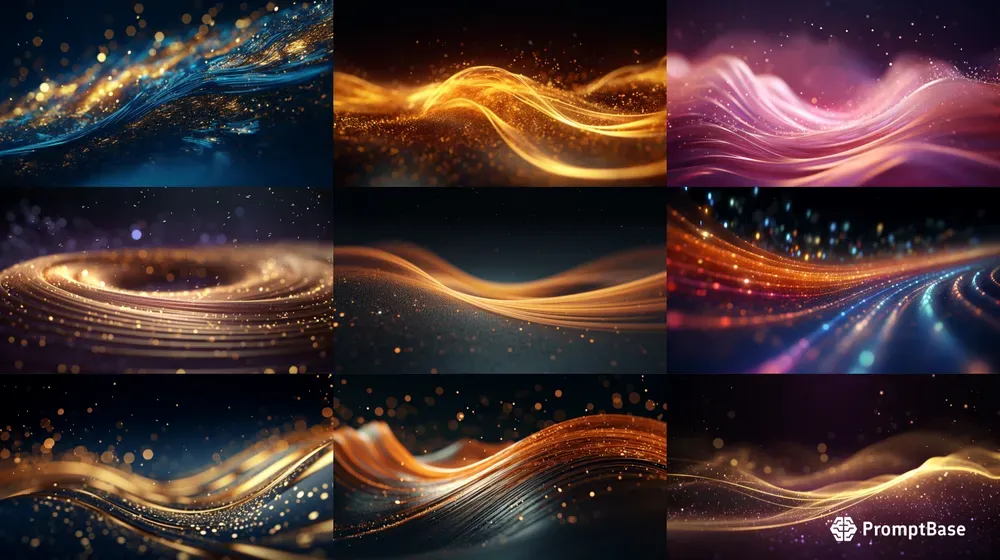 Elegant 3D Particle Motion Trail Bgs Midjourney Prompt | PromptBase