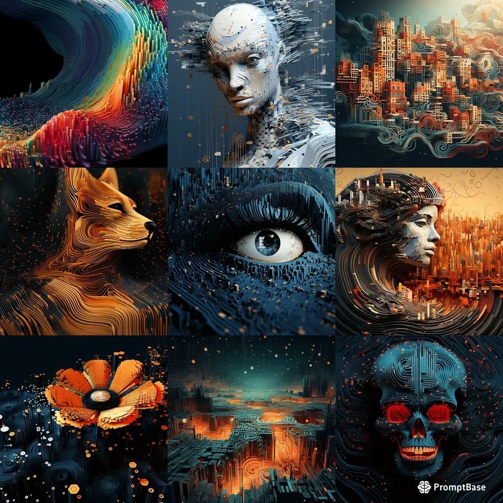 Abstract Digitalized Art Midjourney Prompt | PromptBase