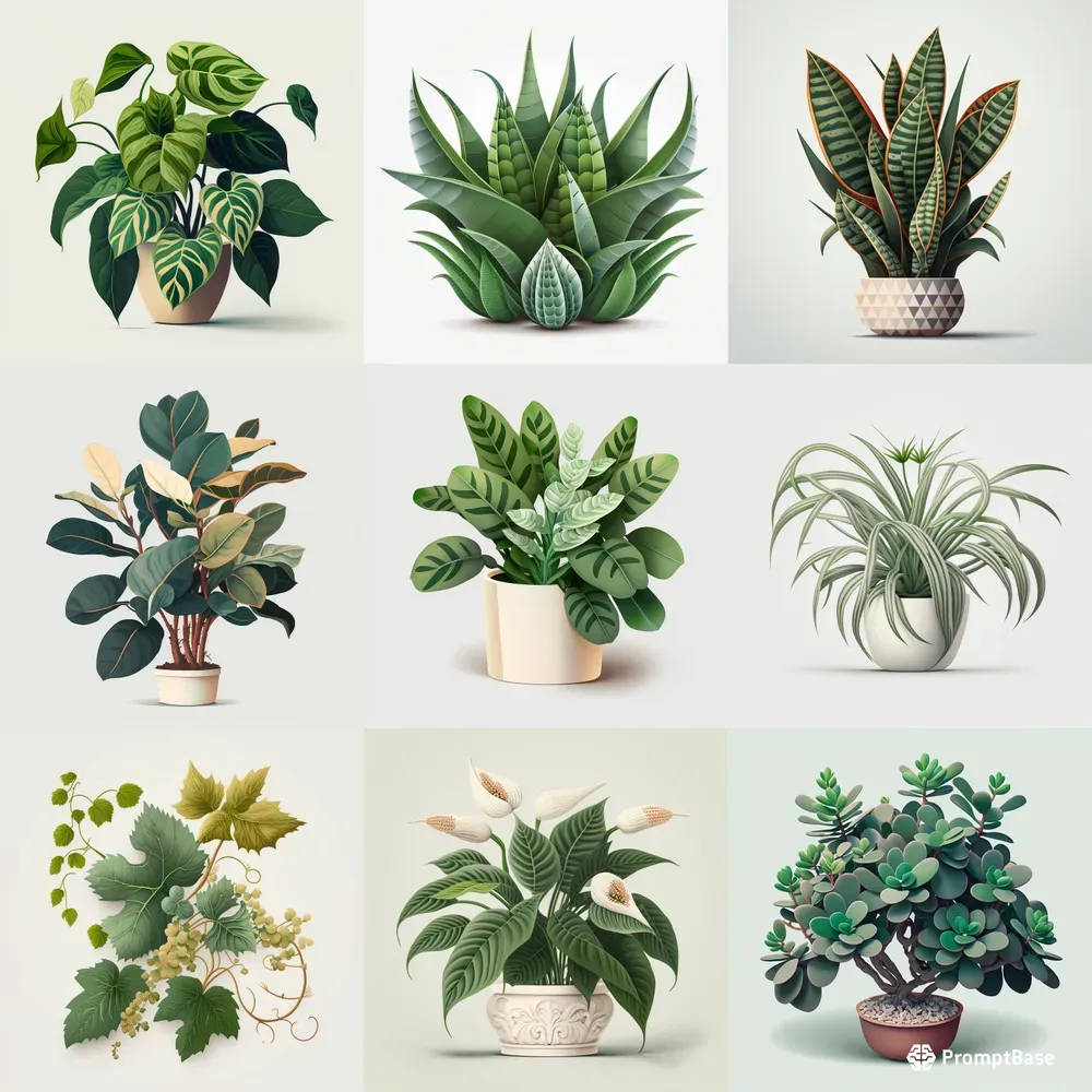 Vectorized House Plants Midjourney Prompt | PromptBase