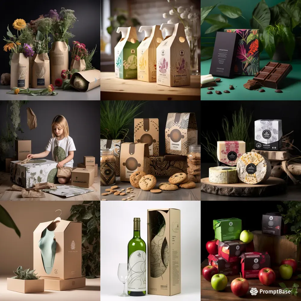 Sustainable Eco Bio Organic Packagings Midjourney Prompt | PromptBase