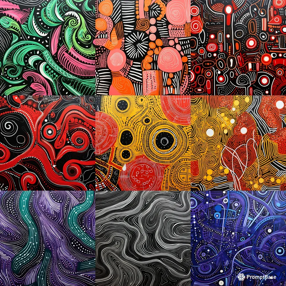 Abstract Contemporary Indigenous Patterns Midjourney Prompt | PromptBase