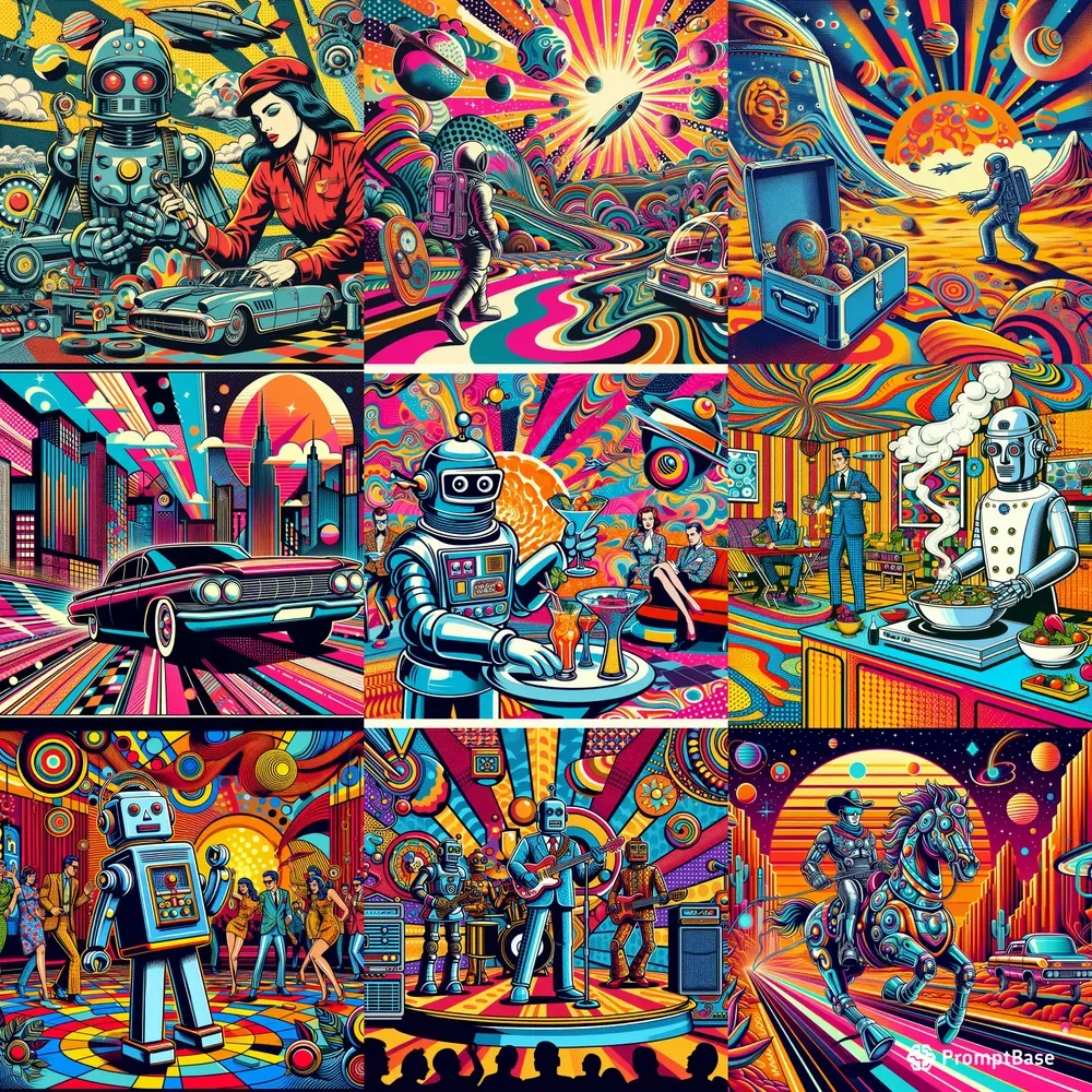 1960s Pop Art Posters DALL·E Prompt | PromptBase