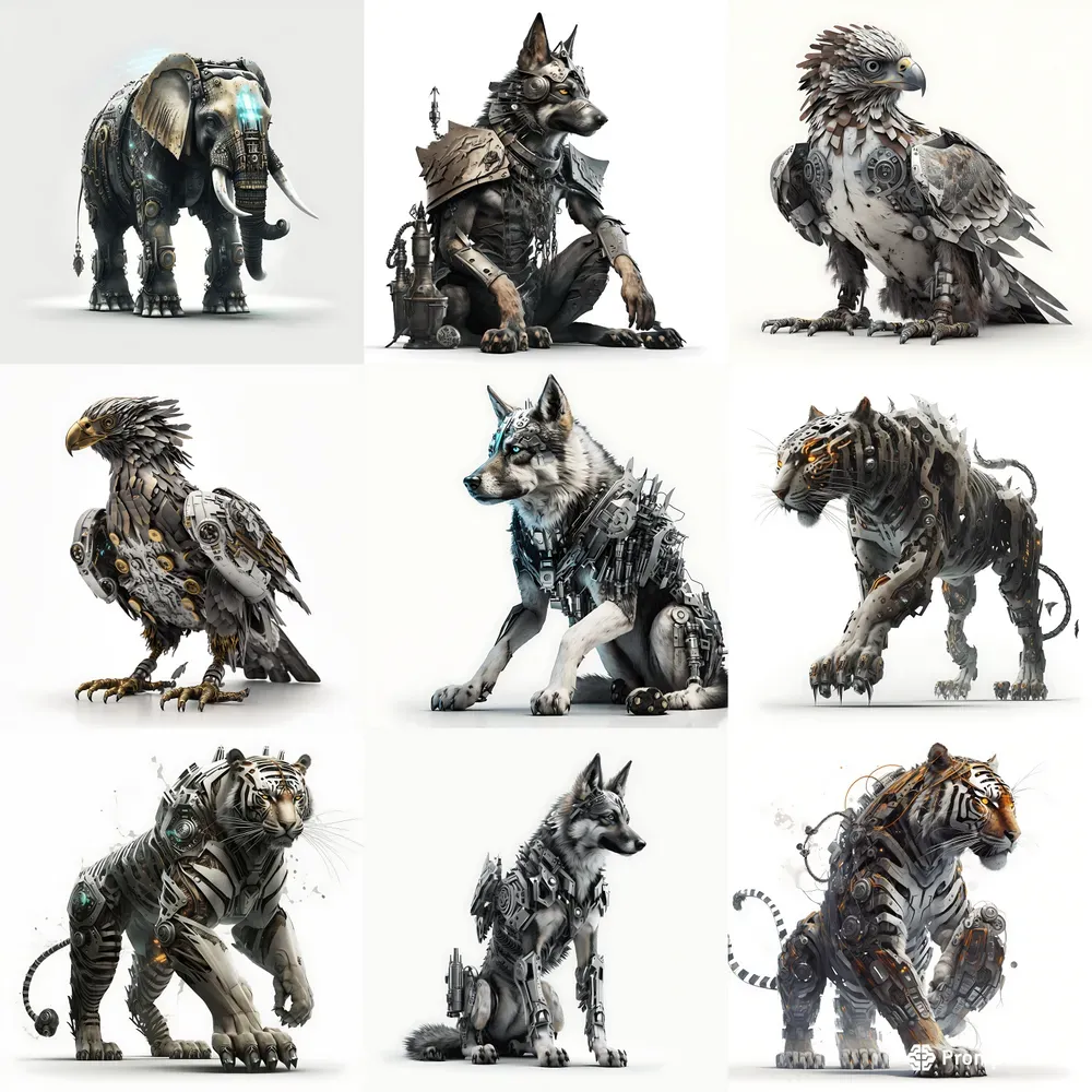 Futuristic Cyborg Animals Midjourney Prompt | PromptBase