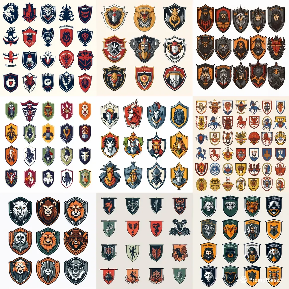 Collections Of Warrior Emblems Logos Midjourney Prompt | PromptBase