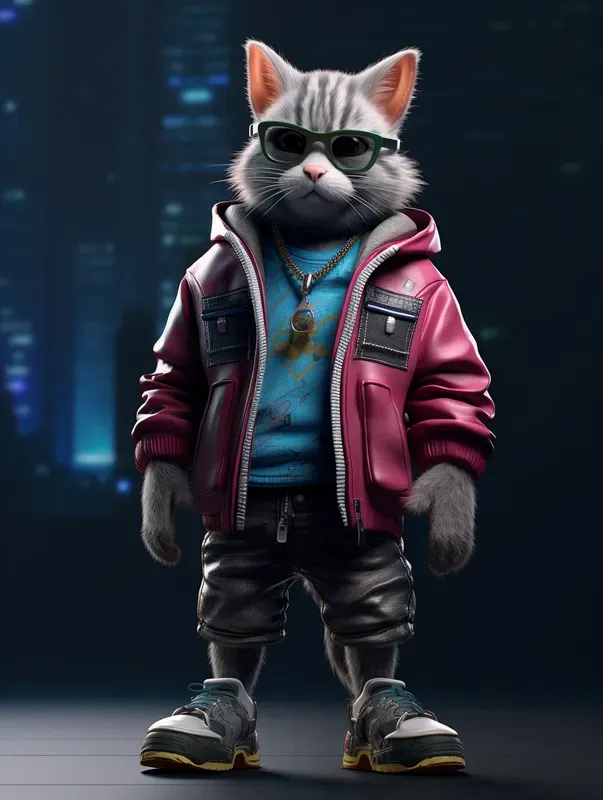 Retro Swagger The 1980s Hiphop Animals Midjourney Prompt | PromptBase