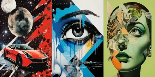 Pop Art Collage Posters Midjourney Prompt | PromptBase