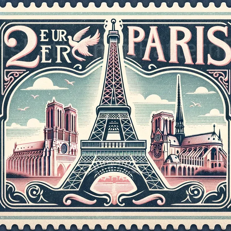 Universal Cityscape Stamp Illustrations DALL·E Prompt | PromptBase