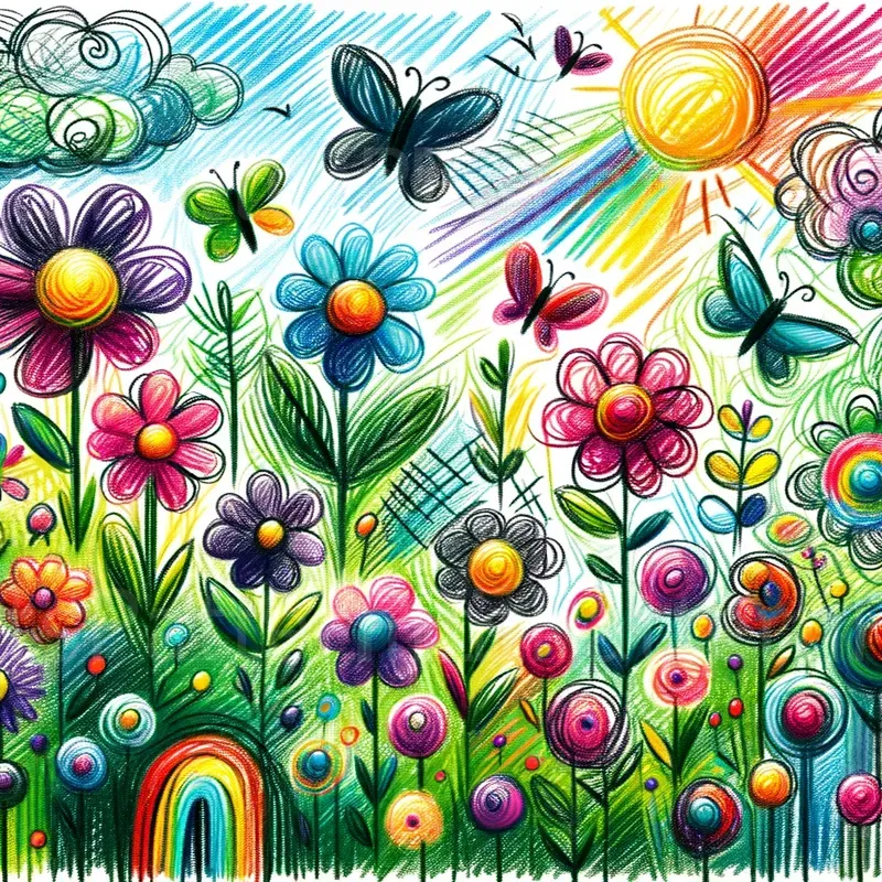 Childs Art Magic Crayon Illustrations DALL·E Prompt | PromptBase
