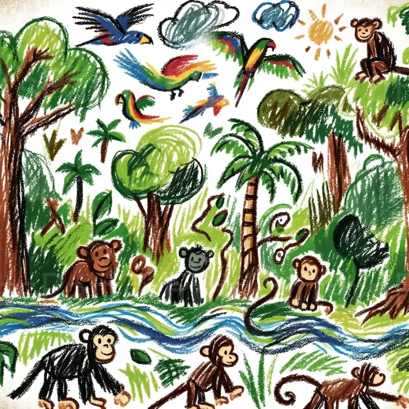 Childs Art Magic Crayon Illustrations DALL·E Prompt | PromptBase