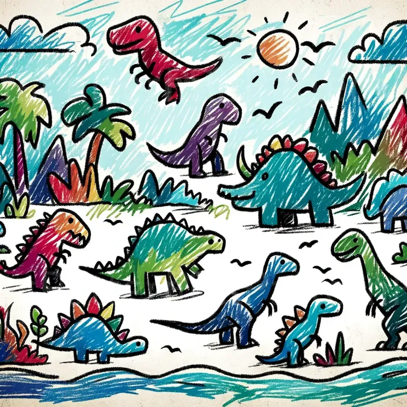 Childs Art Magic Crayon Illustrations DALL·E Prompt | PromptBase