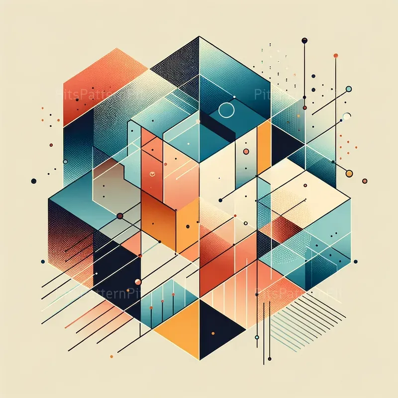 Modern Geo-art Pastels Depth Design DALL·E Prompt | PromptBase