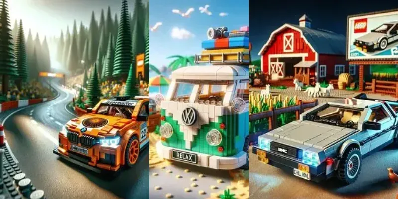 Lego Car Environment Photos DALL·E Prompt | PromptBase