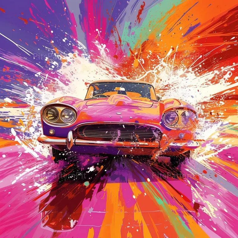 Photorealistic Cars Racing Thru Splash Midjourney Prompt | PromptBase