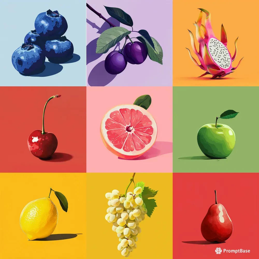 Simple Lines Realistic Fruits Pics Midjourney Prompt | PromptBase