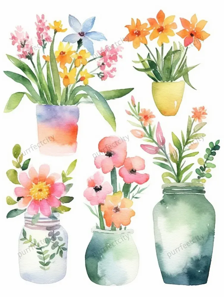 Cute Watercolor Clip Art Sets Midjourney Prompt | PromptBase