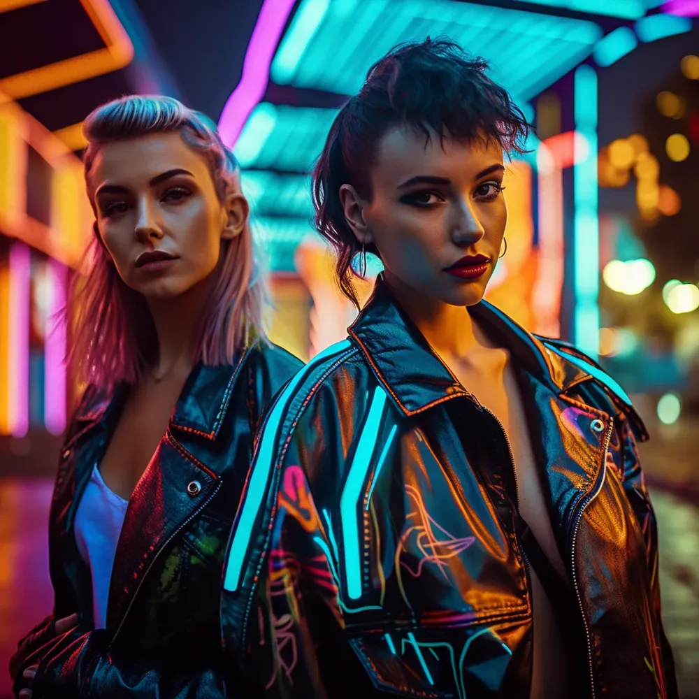 Photorealistic Retro Futuristic Models Midjourney Prompt | PromptBase