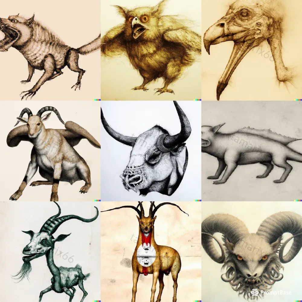 Transformations Of Animals Into Demons DALL·E Prompt | PromptBase