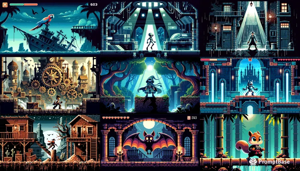 Platformer Videogame Screenshots DALL·E Prompt | PromptBase