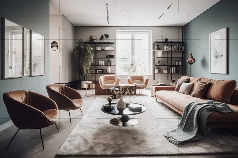 Modern Living Room Interior Design Ideas Midjourney Prompt | PromptBase