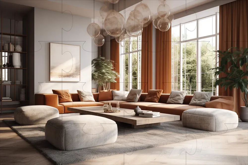 Modern Living Room Interior Design Ideas Midjourney Prompt | PromptBase