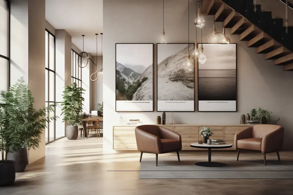 Contemporary Foyer Hall Design Ideas Midjourney Prompt | PromptBase