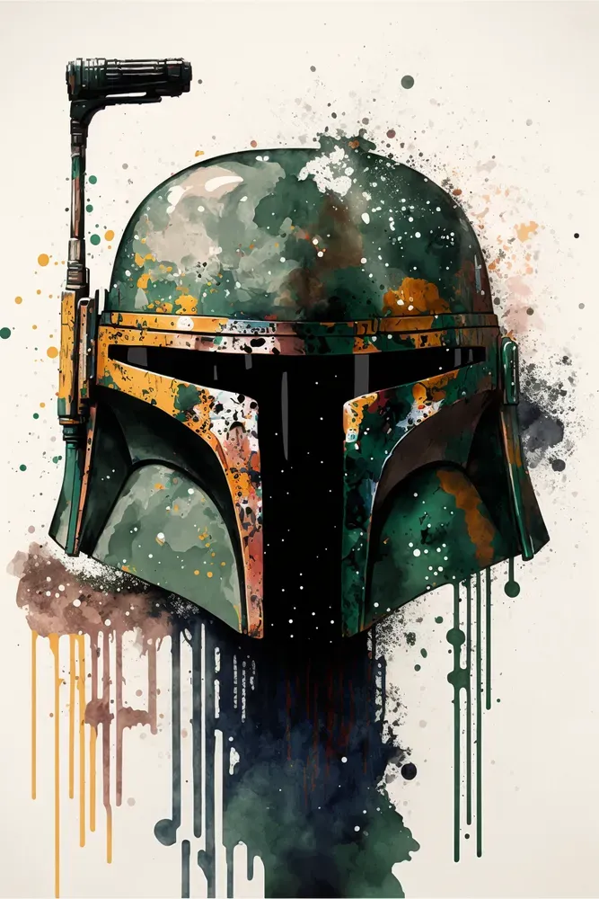 Star Wars Helmet Displate Style Posters Midjourney Prompt | PromptBase
