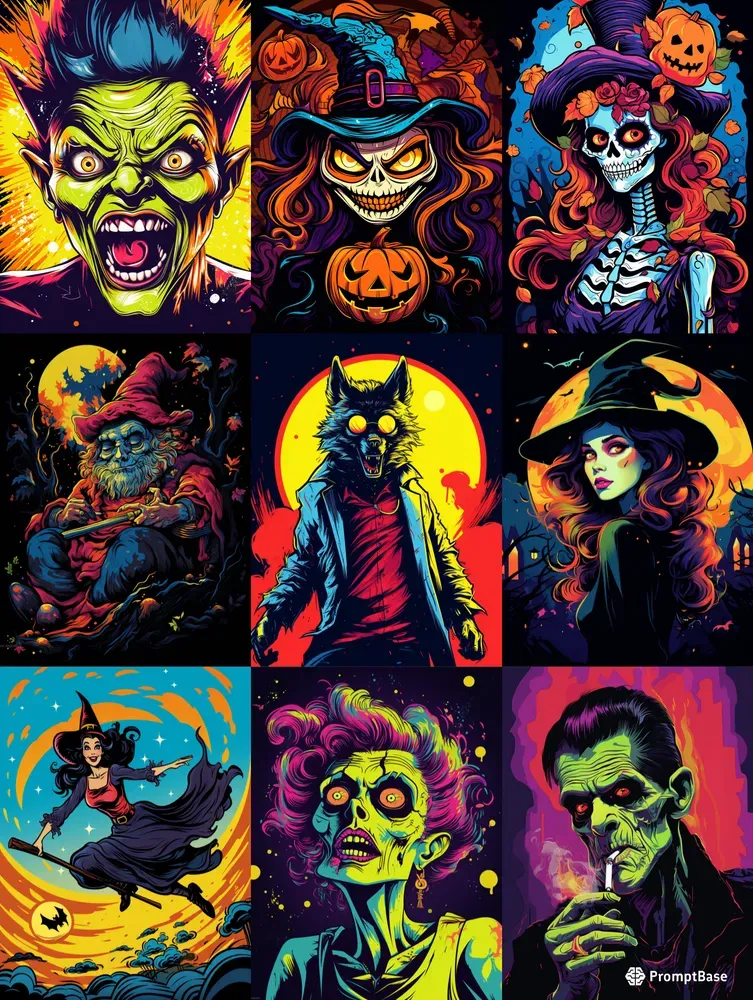 Halloween Pop Art Midjourney Prompt | PromptBase