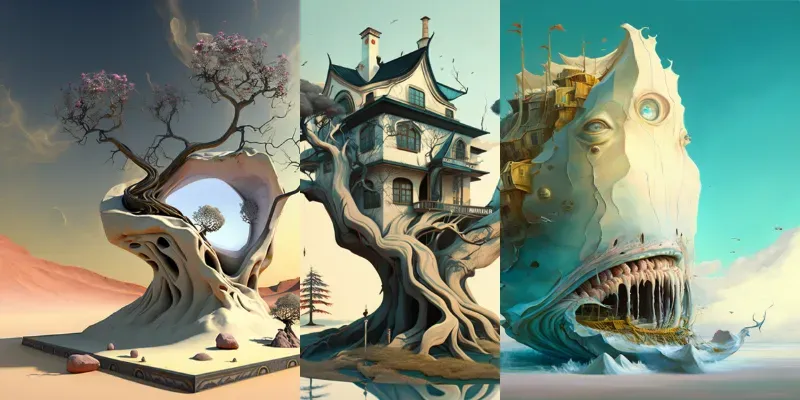 Salvador Dali Surrealist Dreamscapes Midjourney Prompt | PromptBase