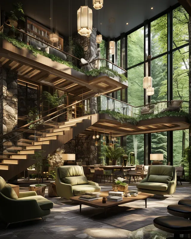 Verdant Atrium Photorealistic Spaces Midjourney Prompt | PromptBase