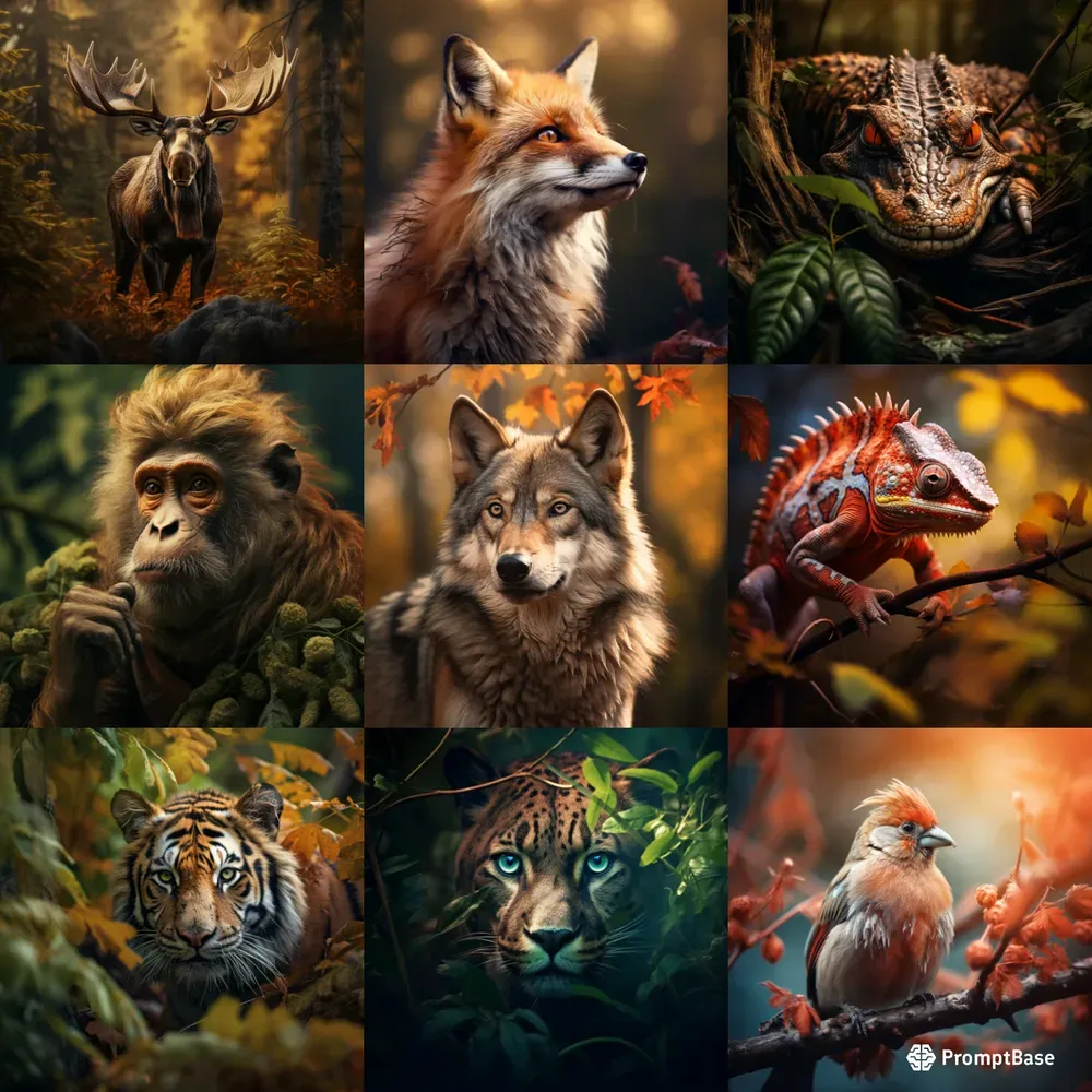 Hyper Realistic Wild Animals Midjourney Prompt | PromptBase
