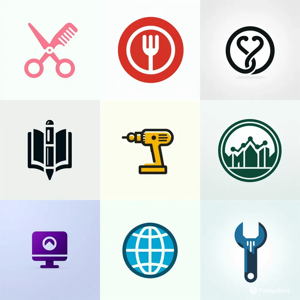 Minimalist Icon Job Logos DALL·E Prompt | PromptBase