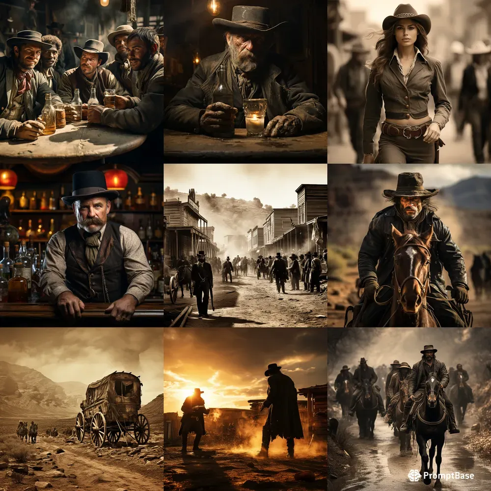 Western Cowboys Photographs Midjourney Prompt | PromptBase