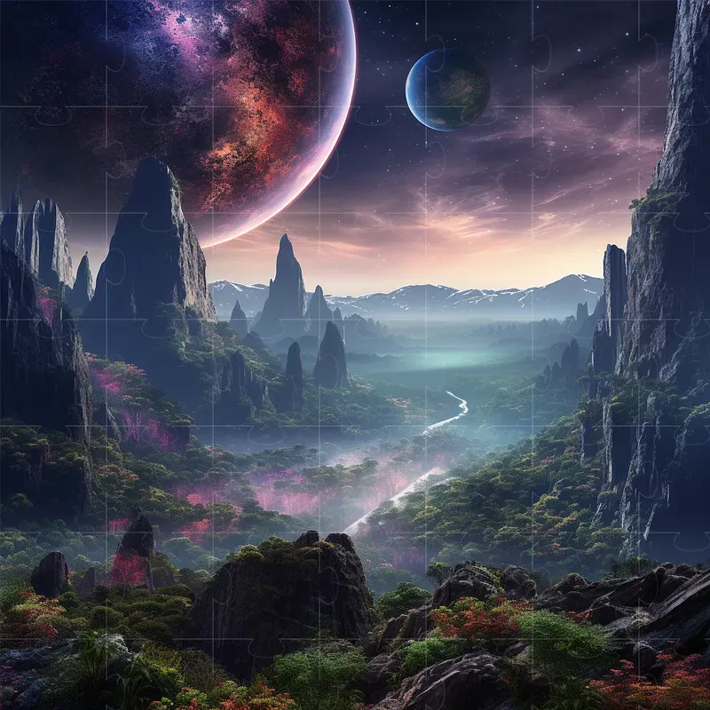 Custom Landscape Planets Midjourney Prompt | PromptBase