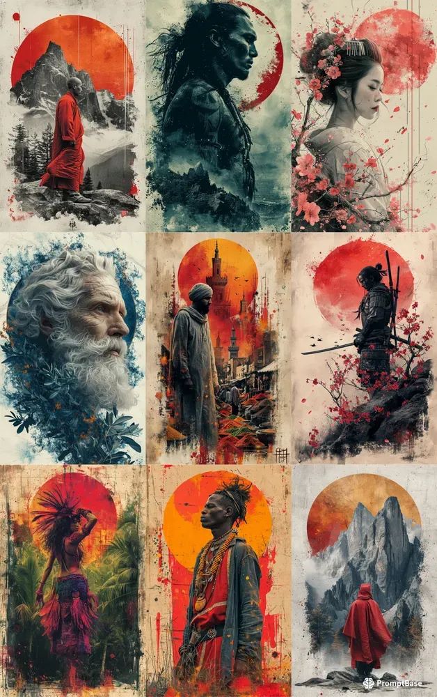 Premium Montage Posters Midjourney Prompt | PromptBase