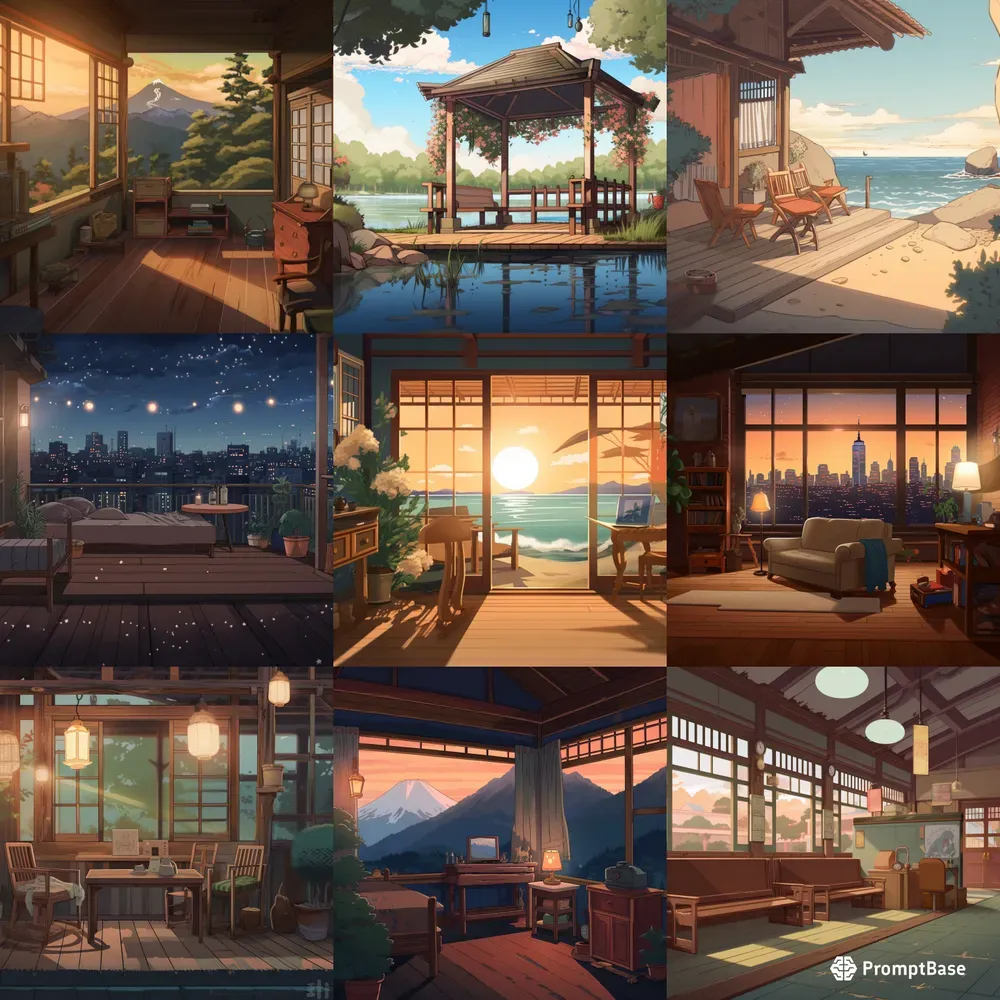 Cozy Japanese Animation Backgrounds Midjourney Prompt | PromptBase