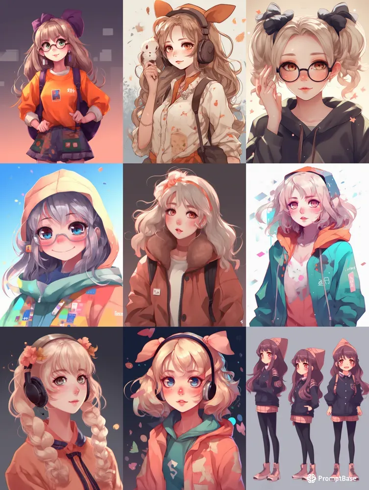 Cute Vtuber Character Designs Midjourney Prompt | PromptBase