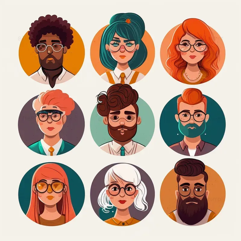 Modern Avatars Sets Midjourney Prompt | PromptBase